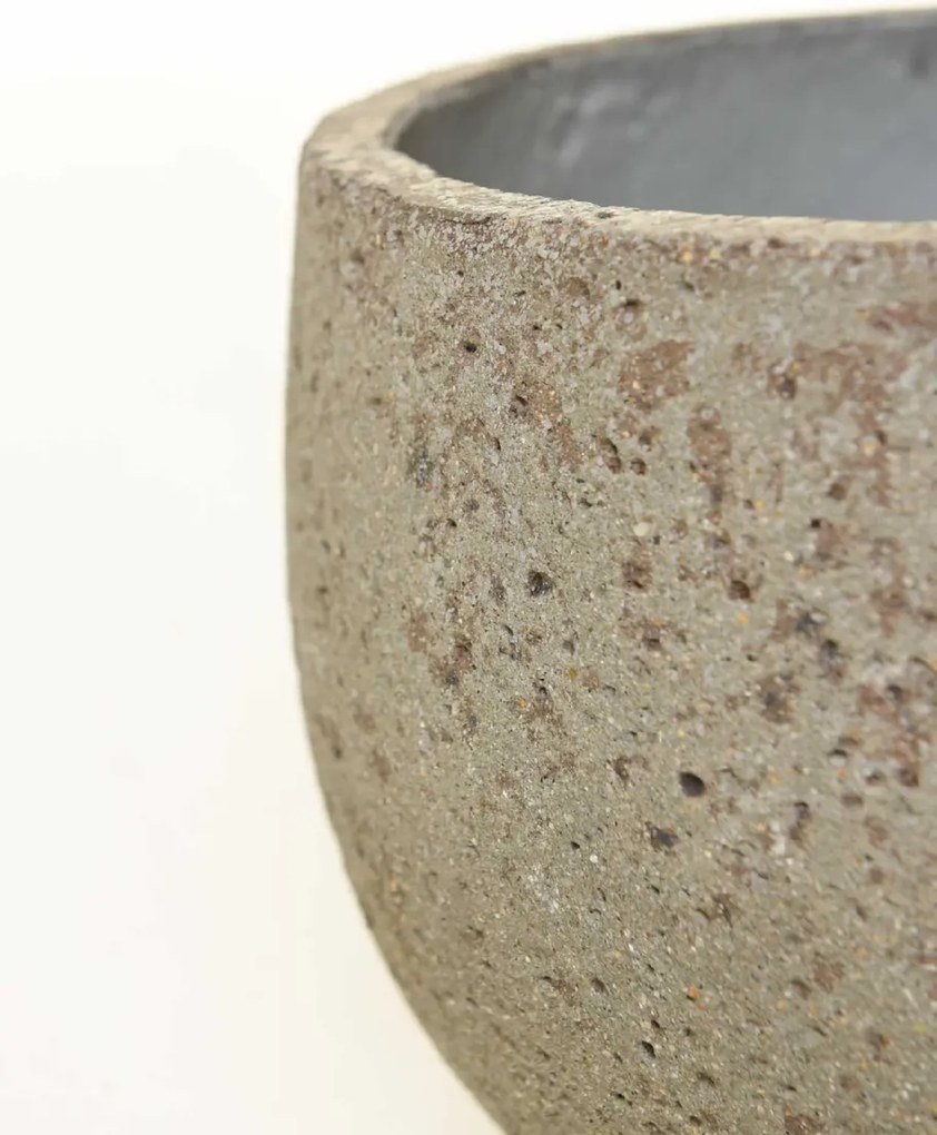 Kulatý květináč RAFIOT, vláknocement, 25x21 cm, šedý