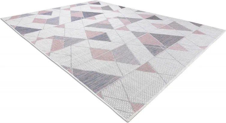 Kusový koberec Sion Sisal Triangles B3006A ecru/pink – na von aj na doma, 80x150, ružová, chodba / predsieň, Dywany Łuszczów
