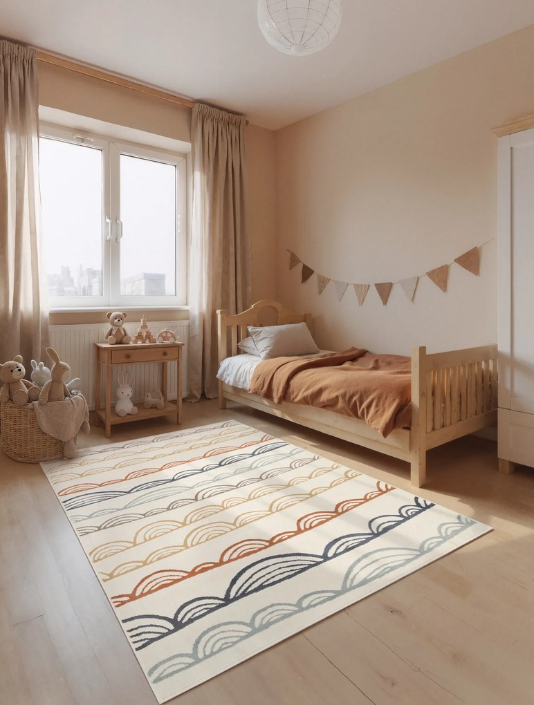 Hanse Home, Dětský koberec Adventures 106431 Cream Multicolor, 160x235, vícebarevná, dětský pokoj