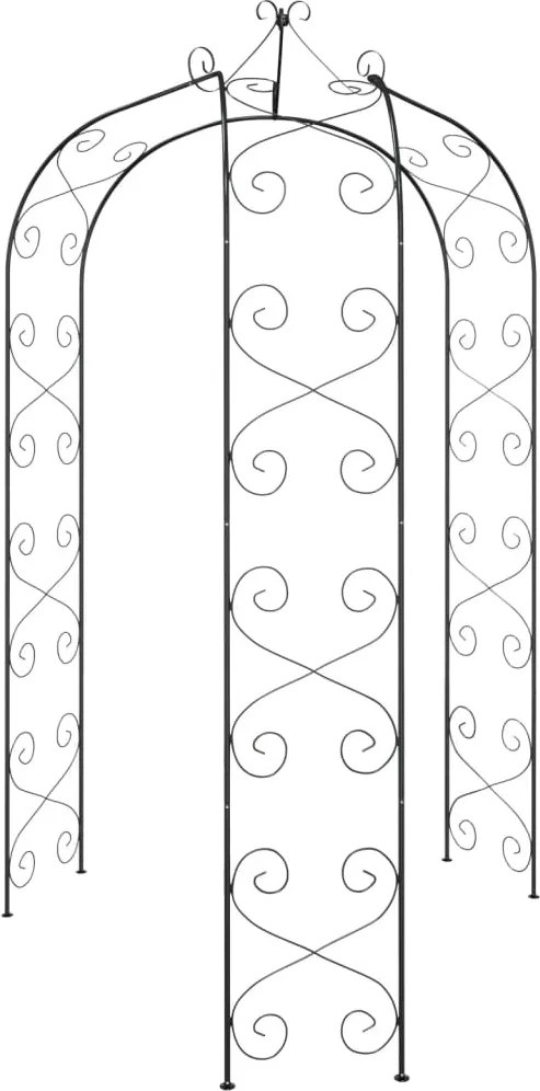 Zahradní oblouk černý Ø180 x 255 cm ocel 319351