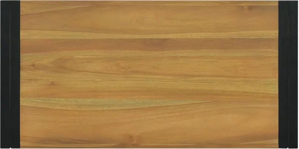 vidaXL Nástěnná koupelnová skříňka 90 x 45 x 35 cm masivní teak [338231] Barva: Hnědo-černá