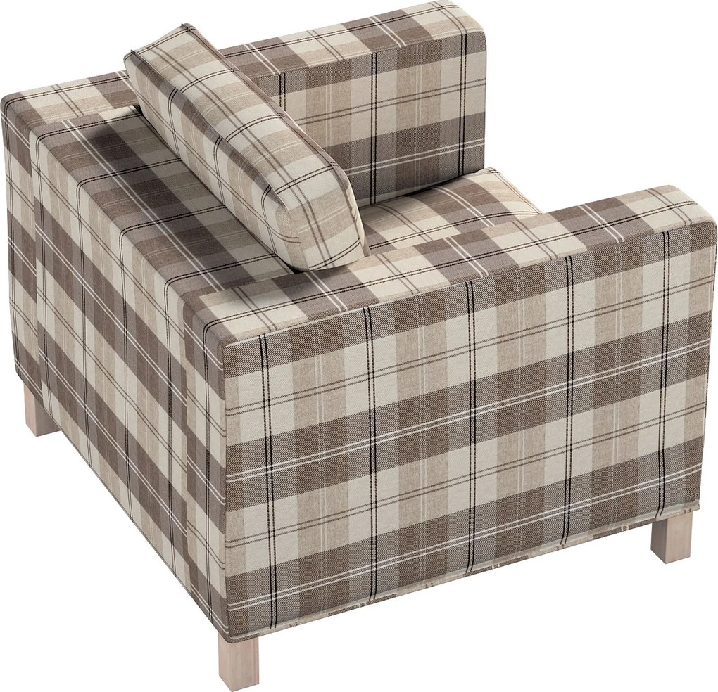 Potah na křesko IKEA Karlanda, krátký barva béžová látka pletený vzor, vzorované