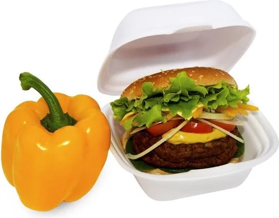 Wimex 75506 - pěnový burger box `L`, 145 × 133 × 75 mm, termo, bílý - 125 ks