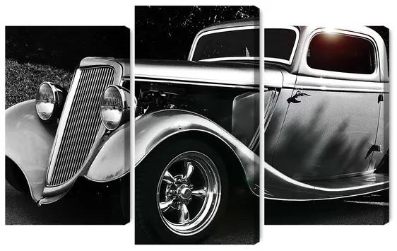 Vícedílný obraz Hot Rod Auto Ve Vintage Stylu Nedostatek Nedostatek Přírodní plátno 60x40