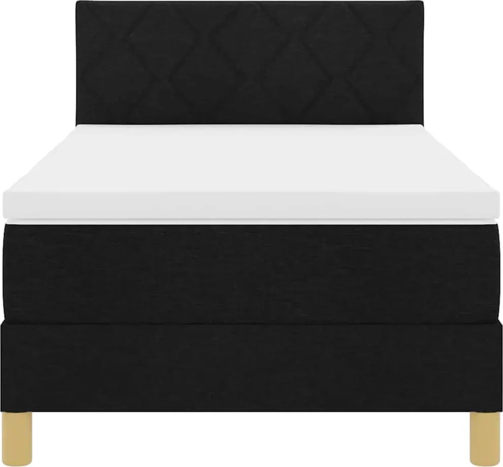 Postel s boxspringem s polštářem Černá 90 x 200 cm textil 3338967