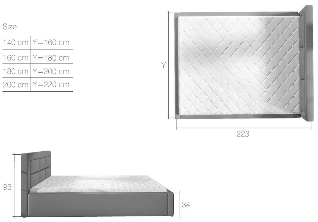 Postel Rosano 180x200 + dřevěný rám Materiál / Dekor: Soft 33