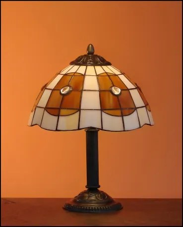 Vitrážová stolní lampa Ambrela 25