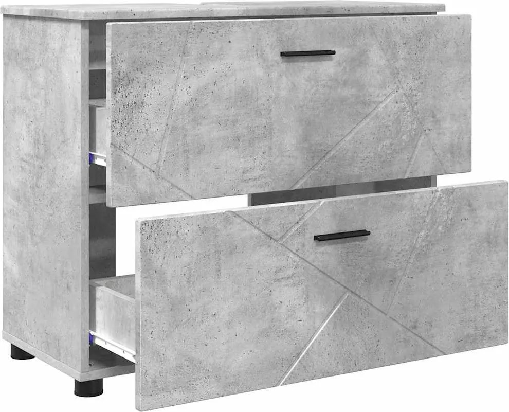 Sada koupelnového nábytku 3 ks Betonově šedá 76,5 x 35 x 64 cm 3393036