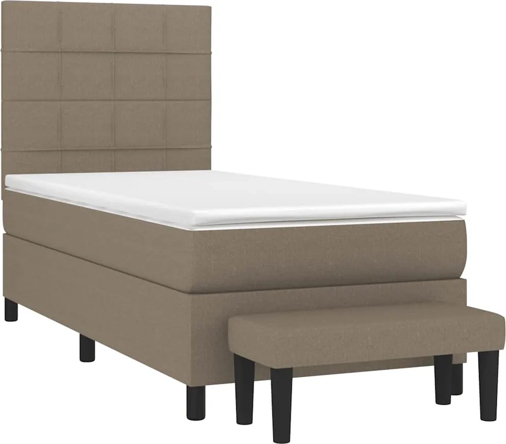 Box spring postel s matrací taupe 90x190 cm textil 3136561
