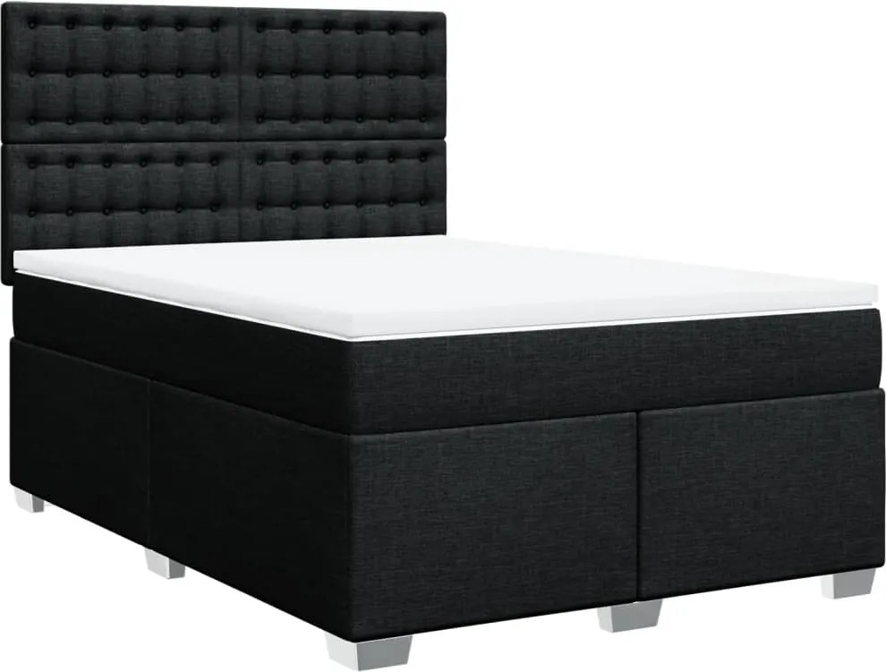 Box spring postel s matrací černá 140 x 190 cm textil 3292799
