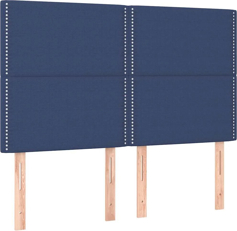 Box spring postel s matrací modrá 140x200 cm textil 3128451