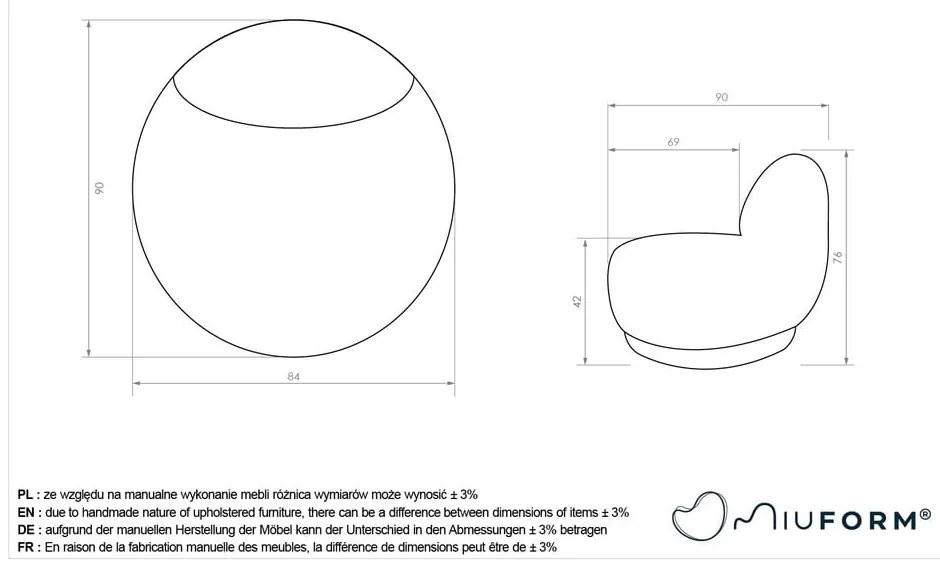 Červené křeslo Ovo – Miuform