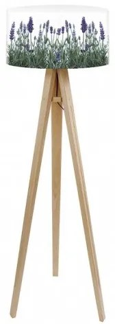 Timberlight Stojací lampa Lavender + bílý vnitřek + dřevěné nohy