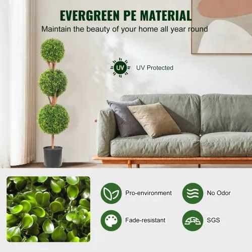 Umělé topiary Zimostrázové stromy, 121,9 cm