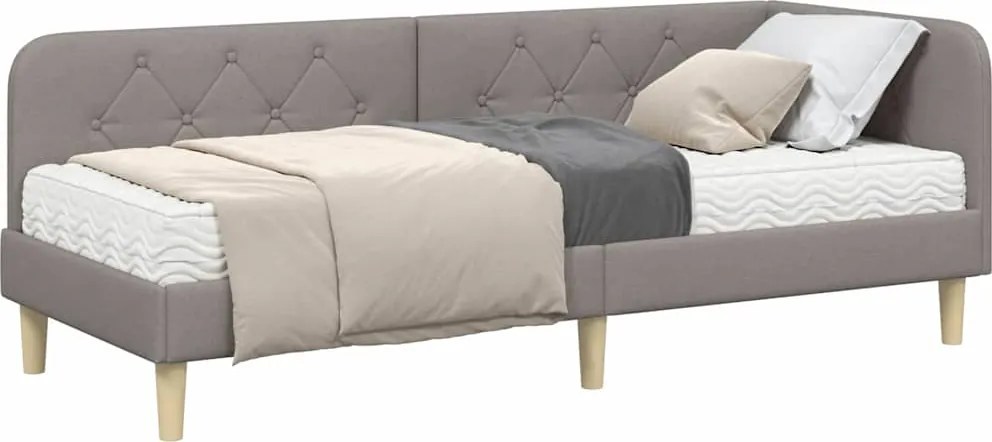 Rohový rám postele Taupe 80 x 200 cm textil 3394106