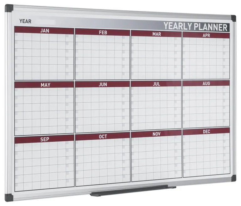 Roční plánovací tabule, magnetická, dny/měsíce, 900 x 600 mm