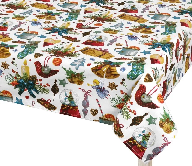 Bellatex Ubrus VÁNOCE Červená,Zelená,Bílá 120x140 cm