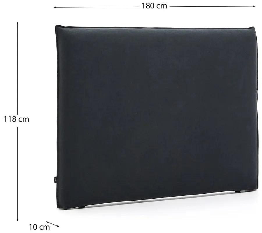 Antracitové čalouněné čelo postele 180x118 cm Jaira – Kave Home