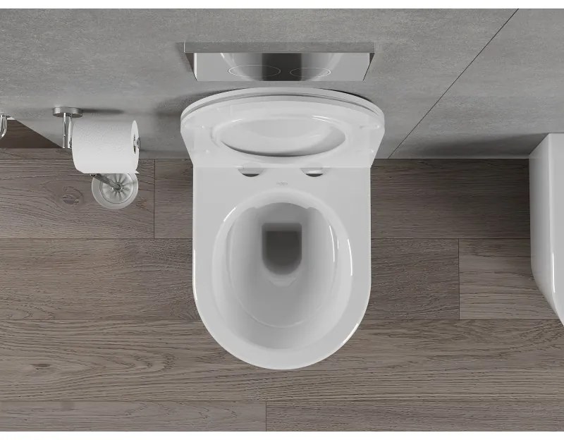 Mexen Rico závěsné wc Rimless s toaletním Slim sedátkem z duroplastu, bílá - 30720500