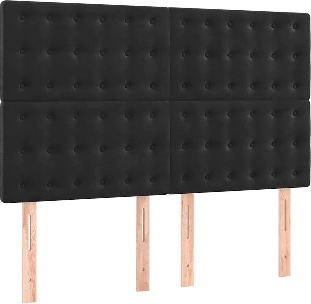 Box spring postel s matrací černá 140 x 190 cm samet 3129449