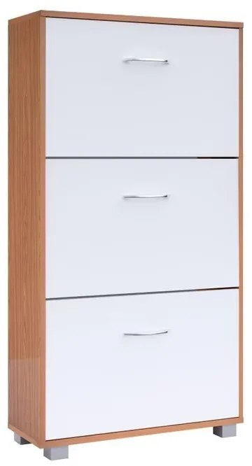 Botník výklopný buk/bílá, 115 x 60 x 24 cm 100480