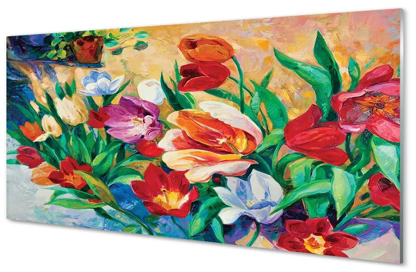 akrylový obraz květiny 120x60 cm