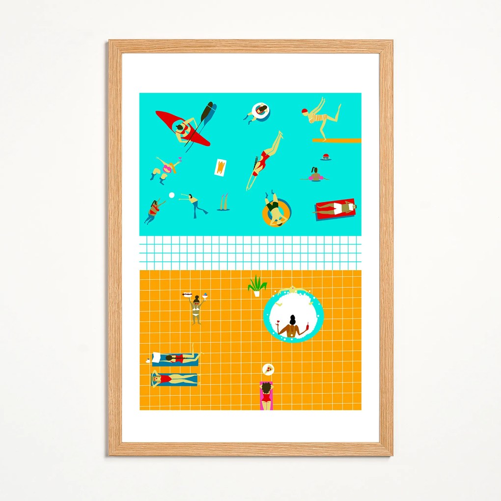 Vendula Frydrychová | Swimming Pool 2 Rám: Černý, Velikost: 70 x 50 cm