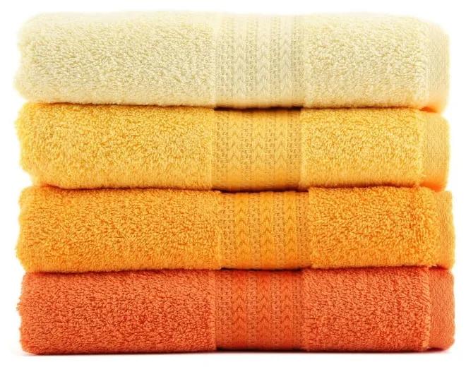 Sada 4 ručníků z bavlny Rainbow Daisy, 50 x 90 cm