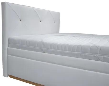 Manželská postel 180 cm Blanář Dalia (bílá) s rošty, čalouněné dvoulůžko, výběr matrací