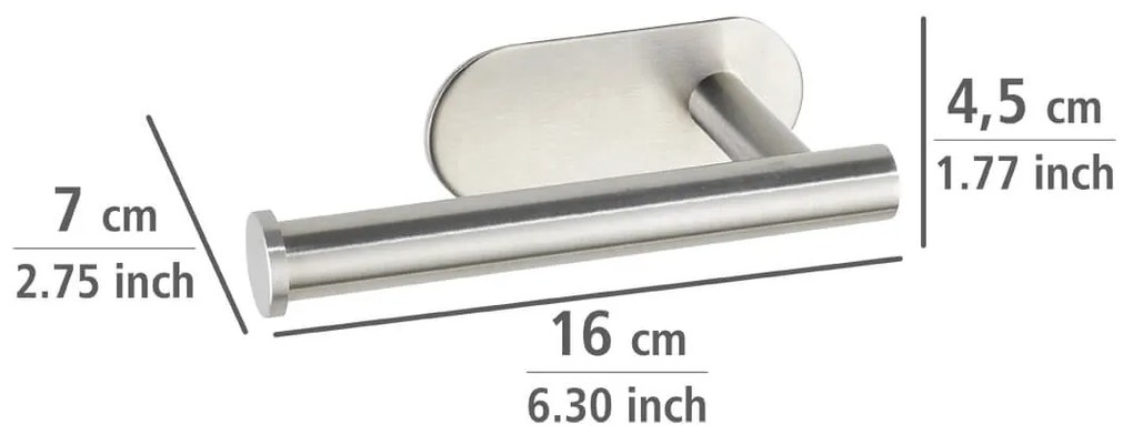 WENKO Držák WC papíru BEZ VRTÁNÍ TurboLoc OREA MATT matný 4x16x7 cm