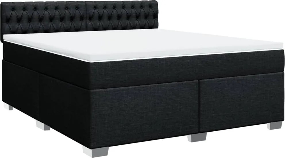 Box spring postel s matrací černá 180x200 cm textil 3285976
