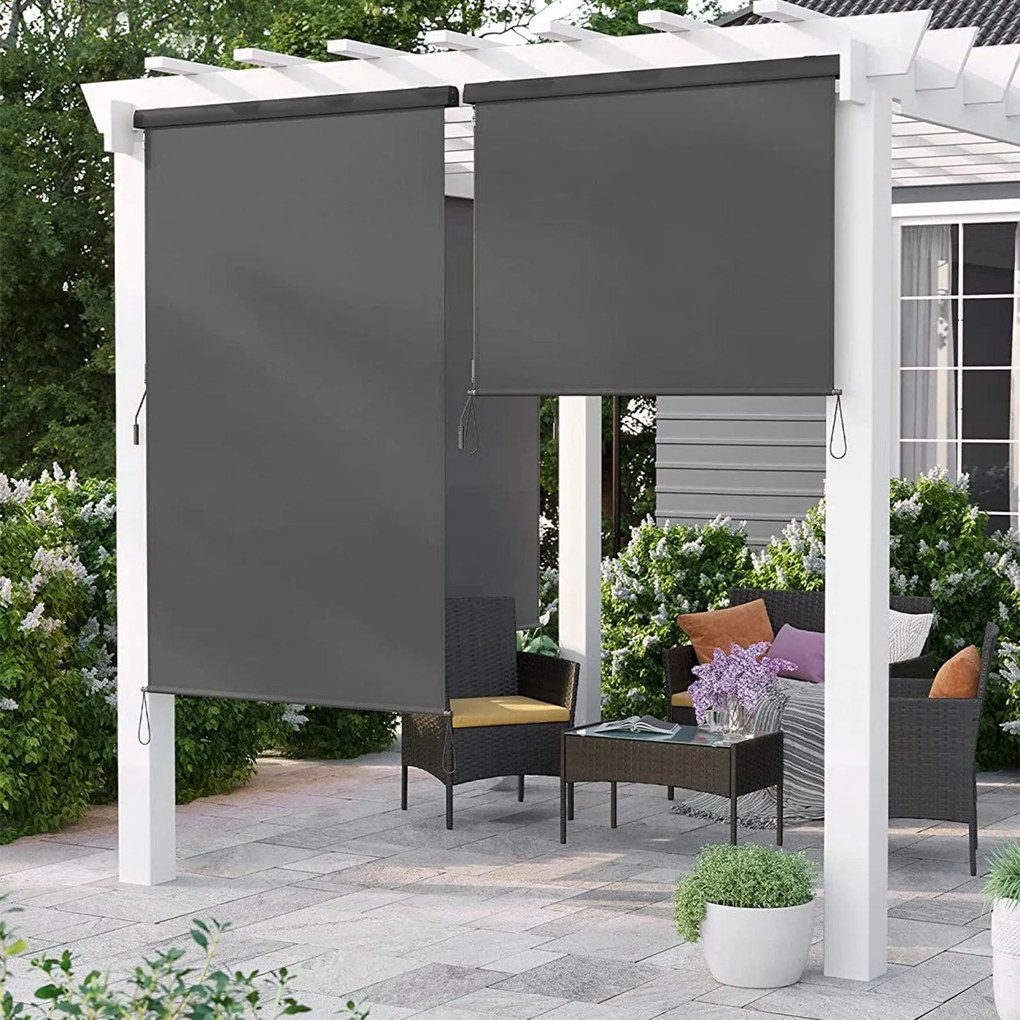 Vertikální sluneční clona voděodolná 1,4 m x 2,5 m, šedá