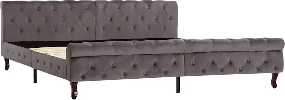 Rám postele šedý samet 200 x 200 cm 288563