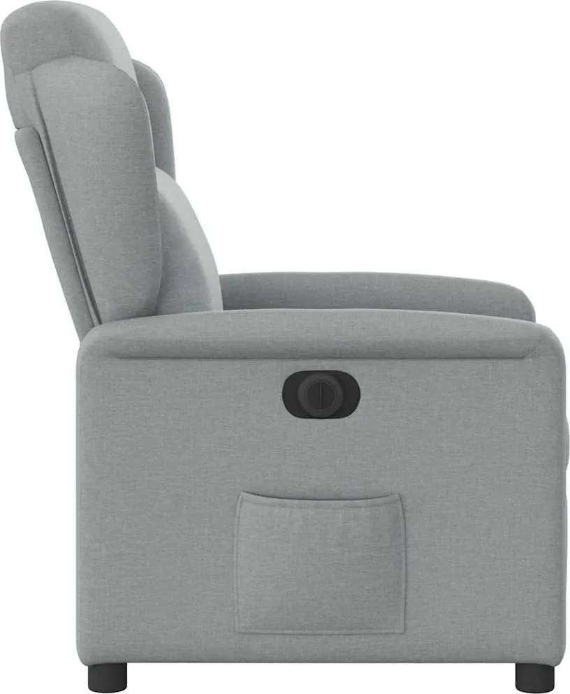 Elektrické polohovací křeslo světle šedé textil 3303114