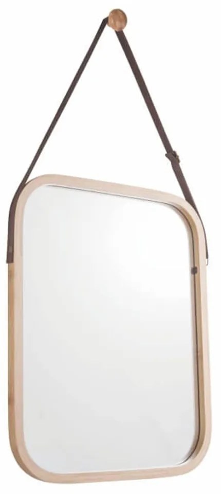 Nástěnné zrcadlo Lemi 2, přírodní bambus