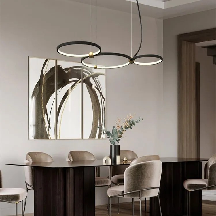 Toolight - Ring 30-40-50, LED závěsné svítidlo + dálkové ovládání APP752-30-40-50, černá, OSW-08889