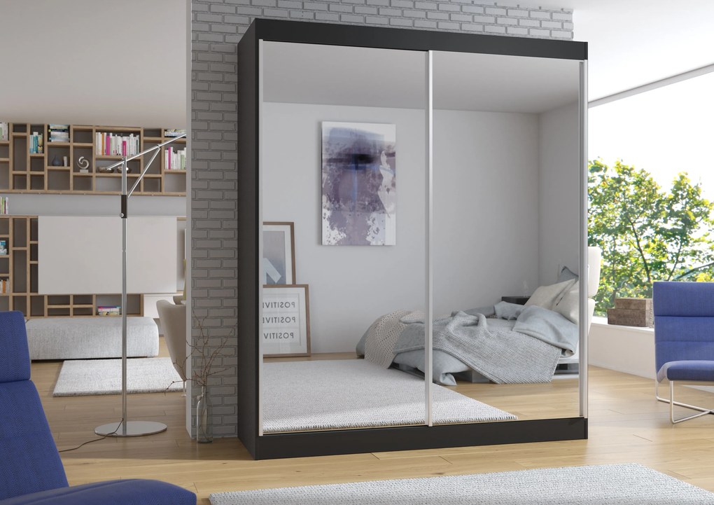 ADRK Furniture Posuvná skříň s zrcadlem MORGAN 180 SW-MOR-B-180+A399