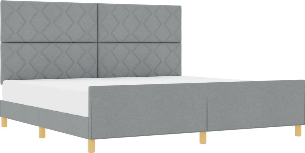 Rám postele s čelo Světle šedá 200 x 200 cm textil 3344830