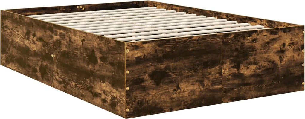 Rám postele s čelo Kouřový dub 150 x 200 cm Kompozitní dřevo 3408568
