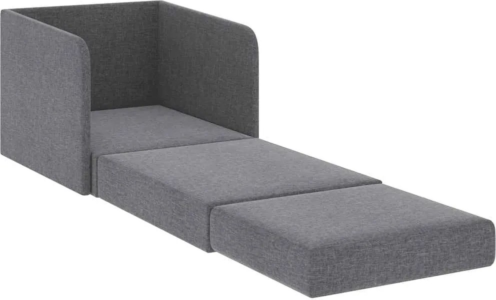 Rozkládací křeslo světle šedé textil 243648