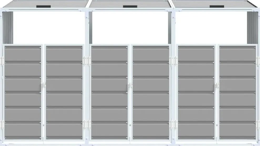 vidaXL Box na 3 popelnice 216 x 81 x 115 cm ocel [4006182] Barva: Zelená