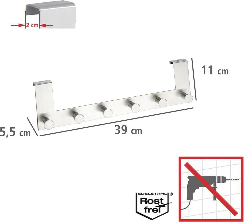 Závěs dveří - 6x háčky dveří CELANO, WENKO