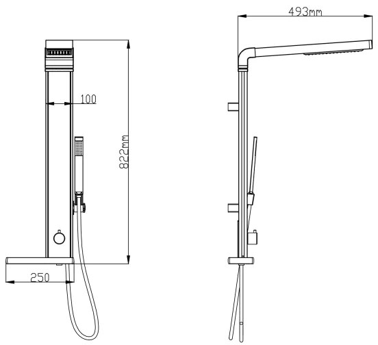 Aqualine - Sprchová sada ROME lesklý chrom
