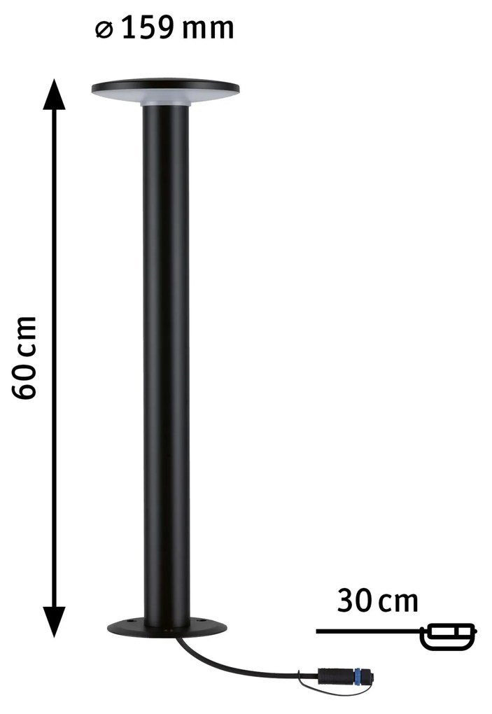 Paulmann 94723 Plug&Shine Plate, venkovní sloupkové svítidlo 7W LED 2200K, antracit, výška 60cm, IP44