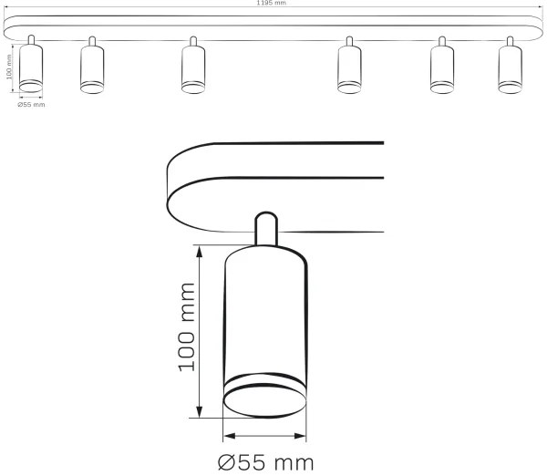 LED RGBW Stmívatelné koupelnové bodové svítidlo TURYN 6xGU10/6,5W/230V IP44 čer