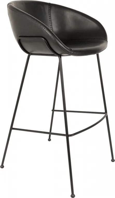 Barová židle ZUIVER FESTON 76 cm, ekokůže, černá