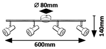 Rabalux - Bodové svítidlo 4xGU10/50W/230V