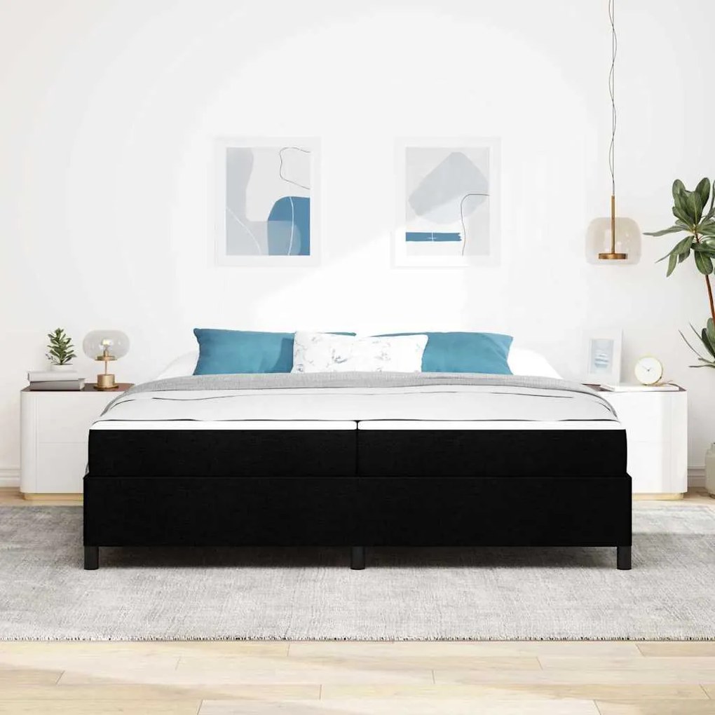 Postel s boxspringem Černá 200 x 200 cm textil 3398887