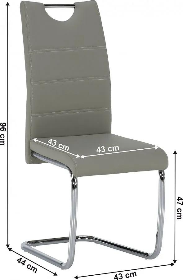 Tempo Kondela Pohupovací jídelní židle ABIRA NEW světle šedá ekokůže/chrom