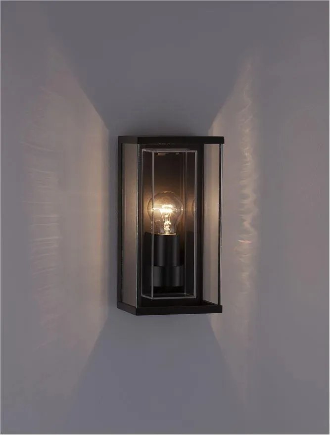 NV 9492710 Venkovní nástěnné svítidlo REGINA antracitový hliník a čiré sklo E27 1x12W 220-240V bez žárovky IP65 - NOVA LUCE